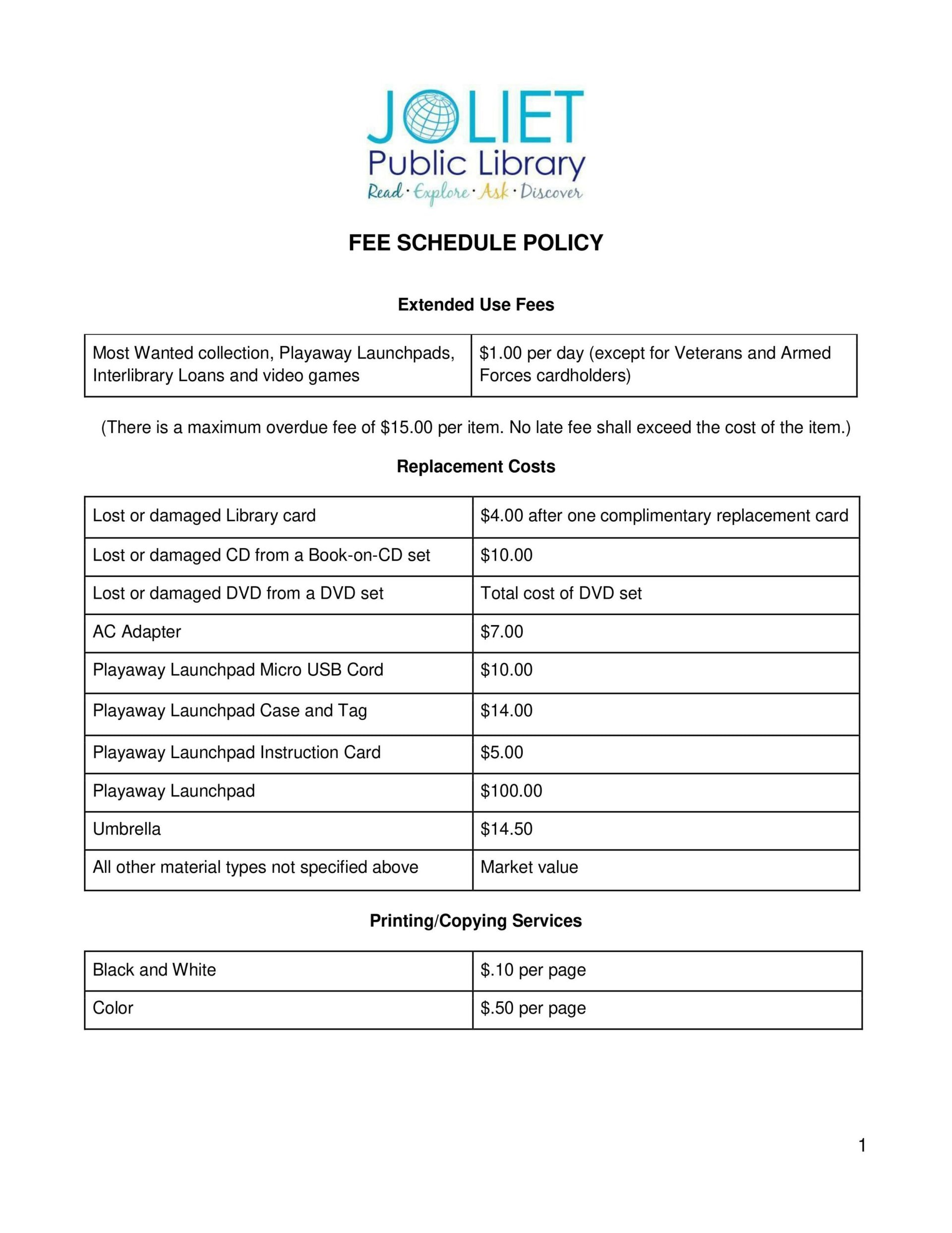 Policies – Joliet Public Library