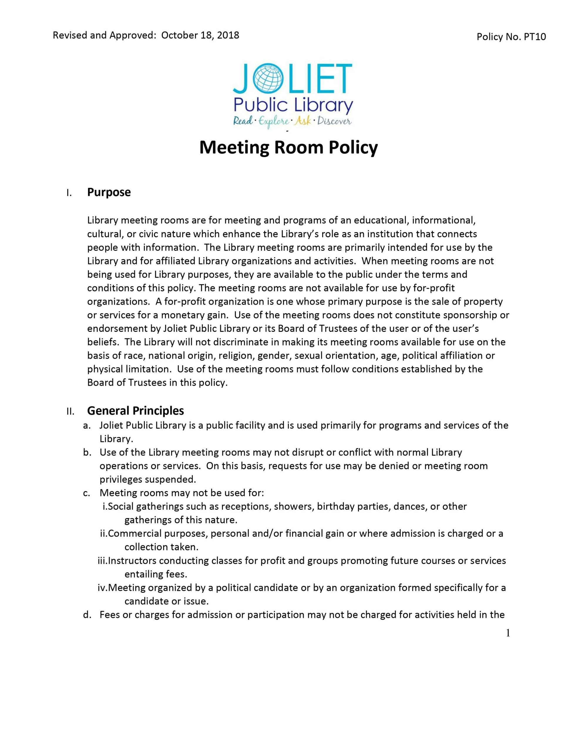 Policies – Joliet Public Library